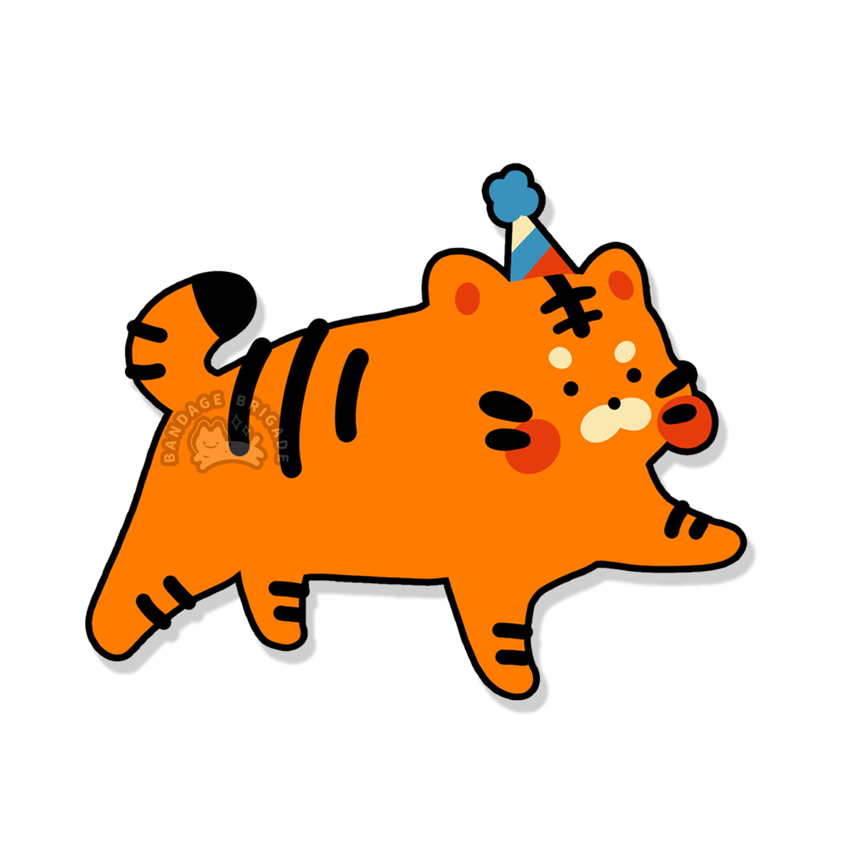 Party Hat Tiger Decal – Bandage Brigade
