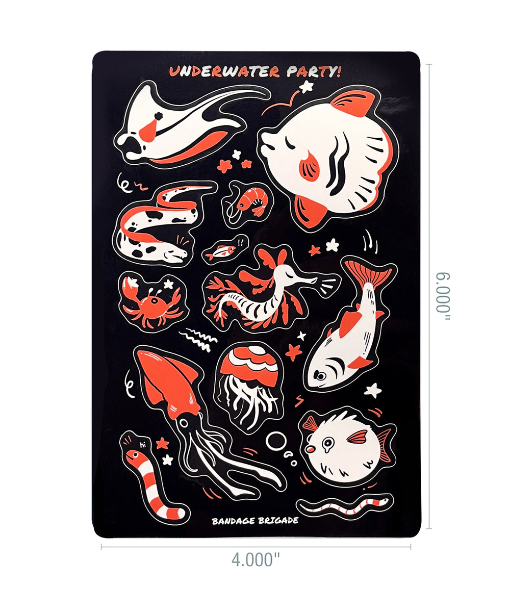 Underwater Party Sticker Sheet – Bandage Brigade