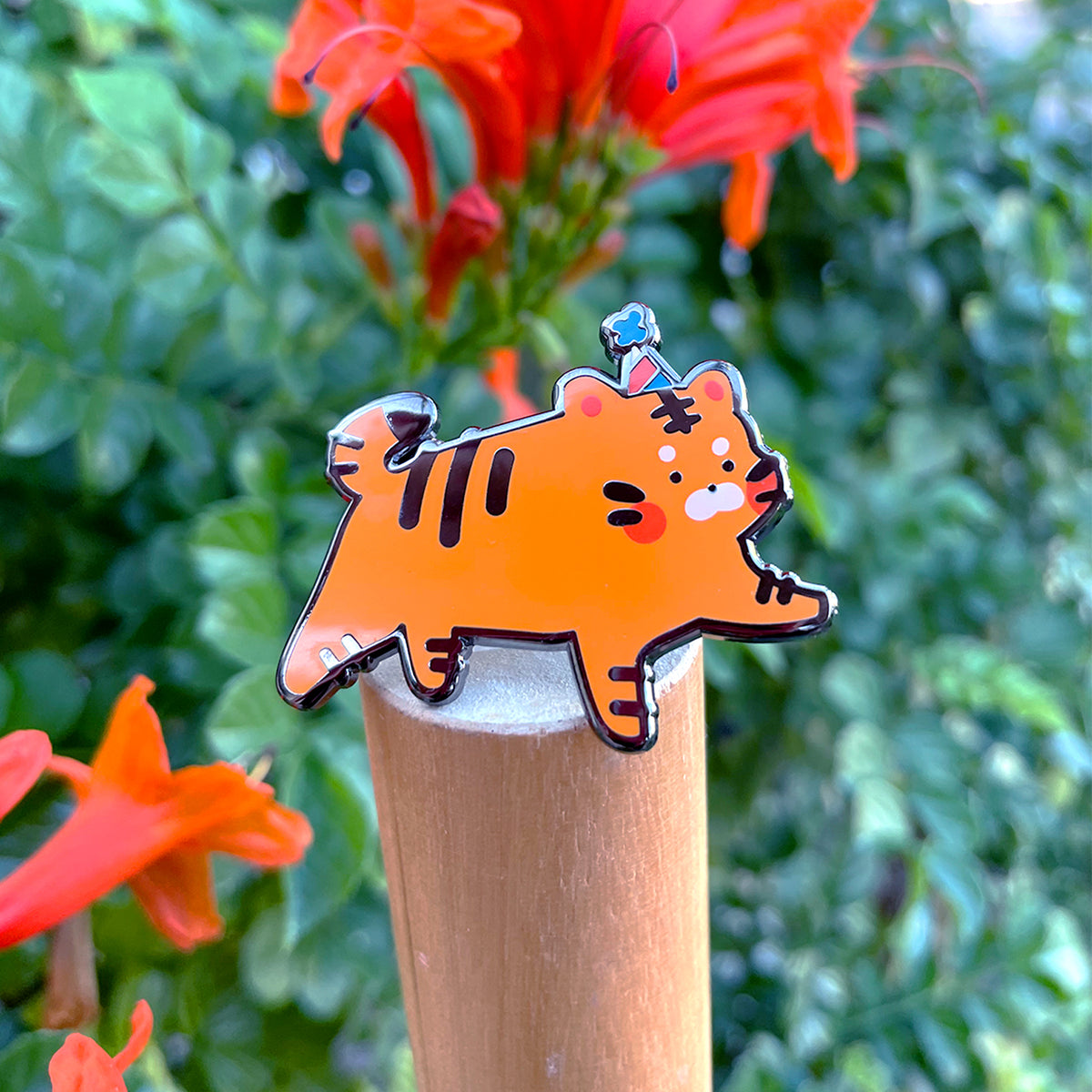 Party Hat Tiger Pin – Bandage Brigade